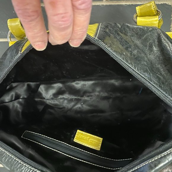 KiKi Pearl | Bags | Kiki Pearl Handbag Black And Mustard Yellow ...